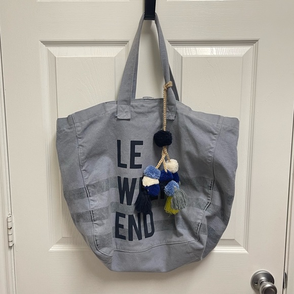 Sundry | Bags | Sundry Blue Canvas Tote Bag | Poshmark